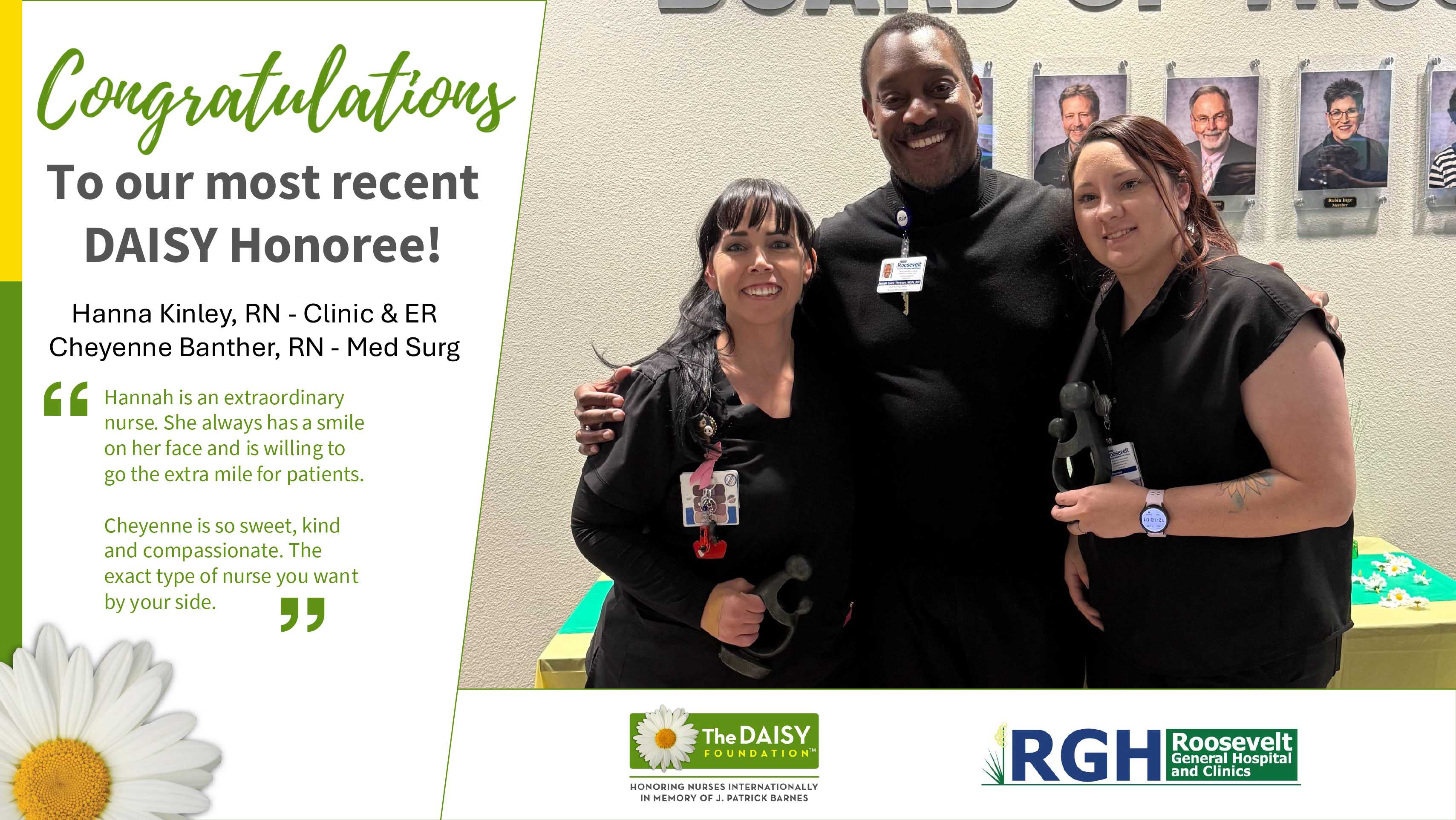 Daisy Award Winners and Nominees at Roosevelt General Hospital